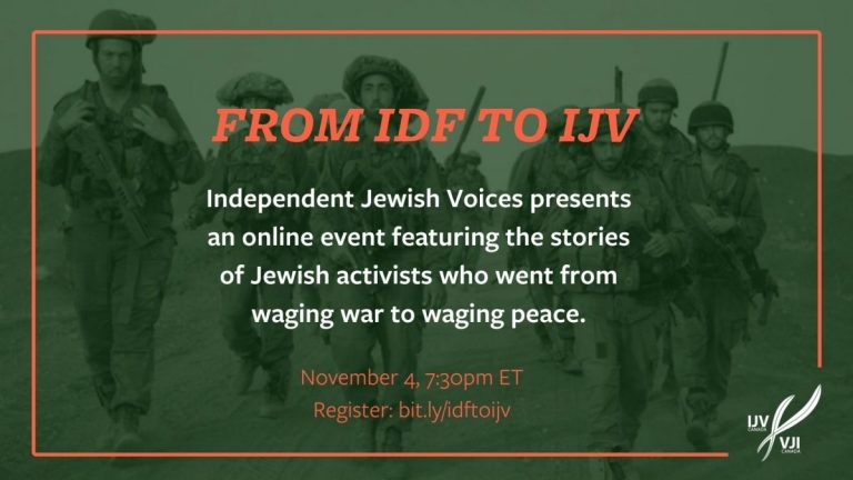 From IDF to IJV – Independent Jewish Voices Canada